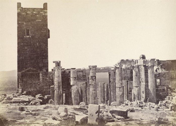 (58)-2432- Ruins of the theatre, largest in Greece, and the Thersilion ...